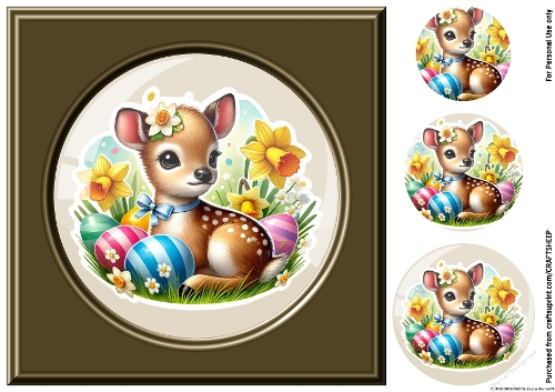 Easter Farm Animal Glass Ball in Square Frame Topper plus Extra ...