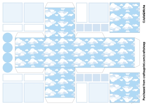 Cute Patterned Cube Box Paper Craft Sheet 43 - CUP955099_80020 ...