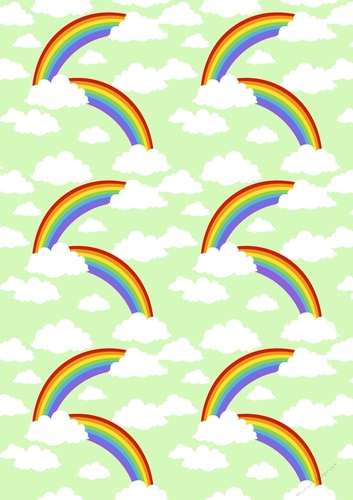 Magical Rainbow Fantasy Sky Pattern A4 Craft Sheet Card Making ...