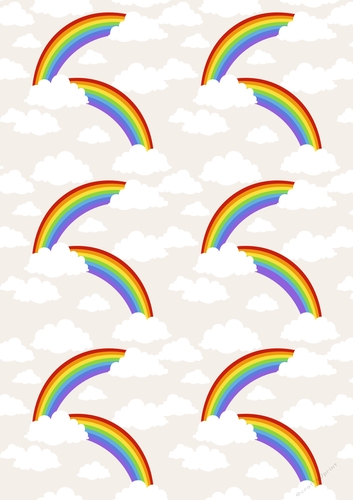 Magical Rainbow Fantasy Sky Pattern A4 Craft Sheet Card Making ...