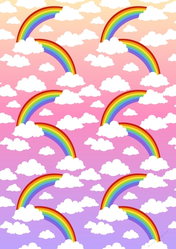 Magical Rainbow Fantasy Sky Pattern A4 Craft Sheet Card Making ...