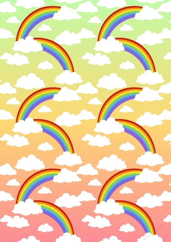 Magical Rainbow Fantasy Sky Pattern A4 Craft Sheet Card Making ...