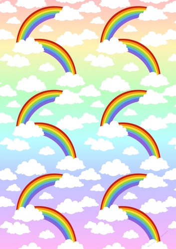 Magical Rainbow Fantasy Sky Pattern A4 Craft Sheet Card Making ...