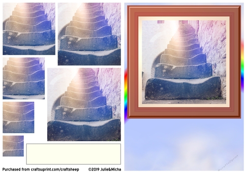 Quick Card with Pyramage Topper Stairs Up and Lightbeams - CUP978559 ...