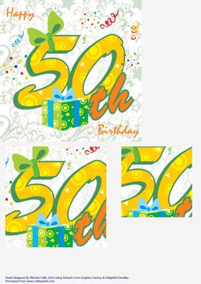 Funky 50th Male Birthday Card - CUP117250_698 | Craftsuprint