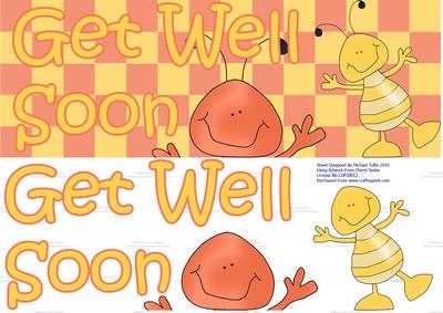 Large Dl Yellow&orange Get Well Soon Bugs Card - CUP153559_698 ...
