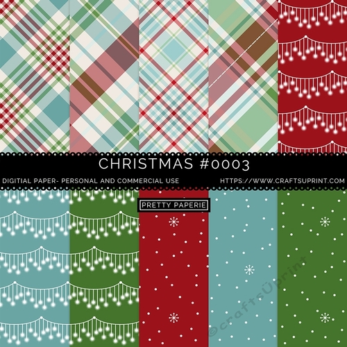 Christmas 003 - Christmas Digital Paper Set - red, green, blue ...