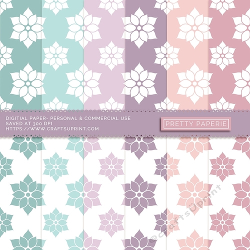 Flower 006 - Pastel Flower Digital Paper Set - flowers, flower ...