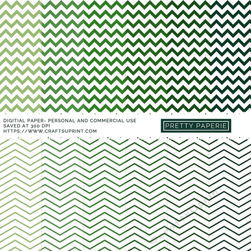 Chevron 004 - Shades of Green Chevrons Digital Paper Set - chevrons ...
