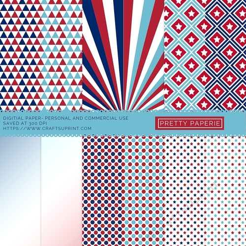 Holiday 4th July 002 - Independence Day Digital Paper Set - seamless ...