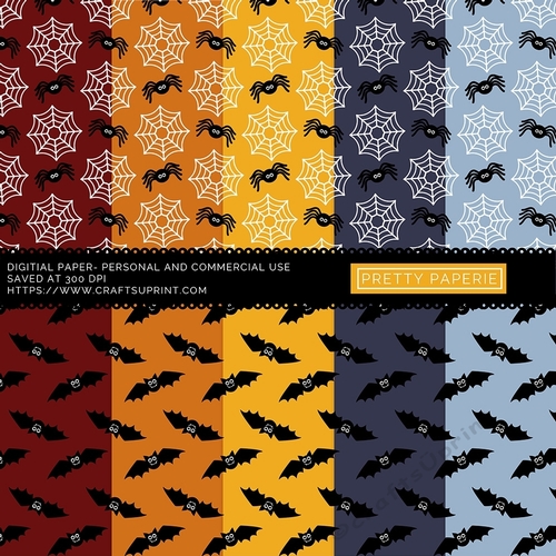 Holiday Halloween 001 - Halloween Digital Paper Set - bats, halloween ...