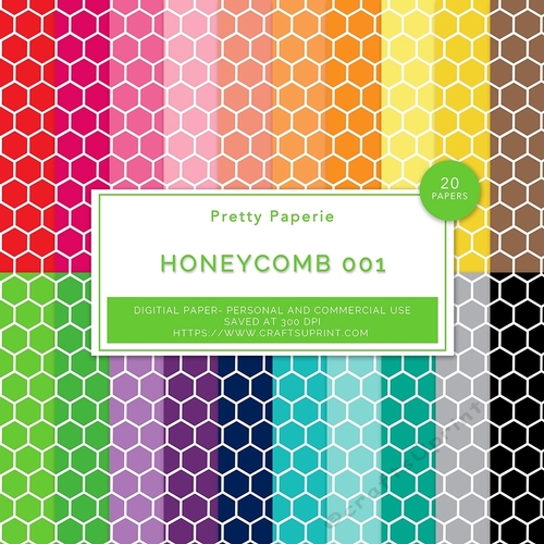 Honeycomb 001 - Rainbow Honeycomb Digital Paper Set - honeycombs ...