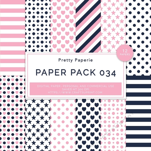 Paper Pack 034 Digital Paper/Backgrounds - Pale Pink, Dusky Pink & Grey ...