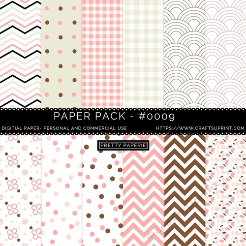 Paper Pack 009 Digital Paper/Backgrounds - Pink, Brown & Grey - 12x12 ...