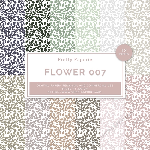 Flower 007 - Pastel Flower Digital Paper Set - flowers, flower ...