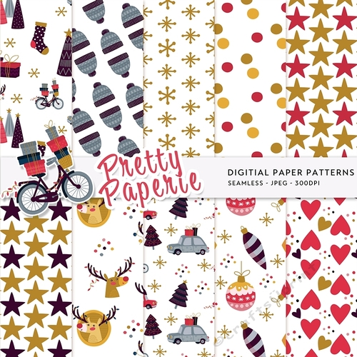 Christmas 013 - Christmas Digital Paper Set - seamless paper pack ...