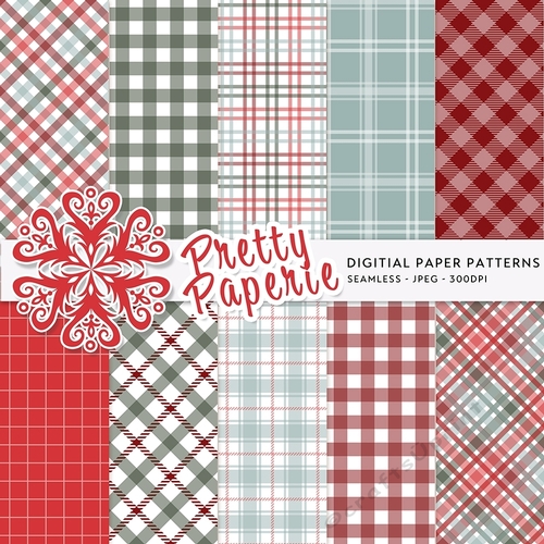 Plaid 005 - Christmas Plaid Patterns, Seamless Pattern, Christmas ...