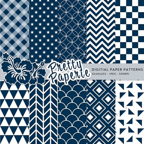 Paper Pack 048 - Prussian Blue Seamless Pattern - 12x12 - CUP1252948 ...