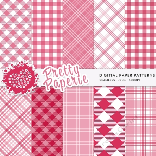 Valentines Plaid Seamless Patterns - A4 - 210mm x 297mm - CUP1276497 ...