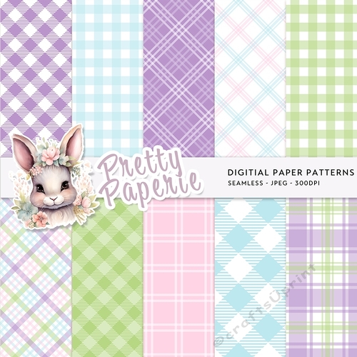 Easter Plaid Seamless Patterns - A4 - 210mm x 297mm - CUP1277993_75932 ...