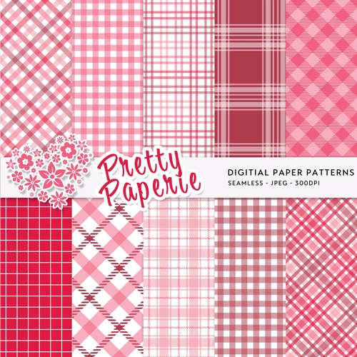 Valentines Plaid Seamless Patterns - A4 - 210mm x 297mm - CUP1350295 ...