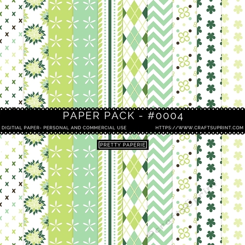 Paper Pack 004 Digital Paper/Backgrounds - Green & White, seamless ...