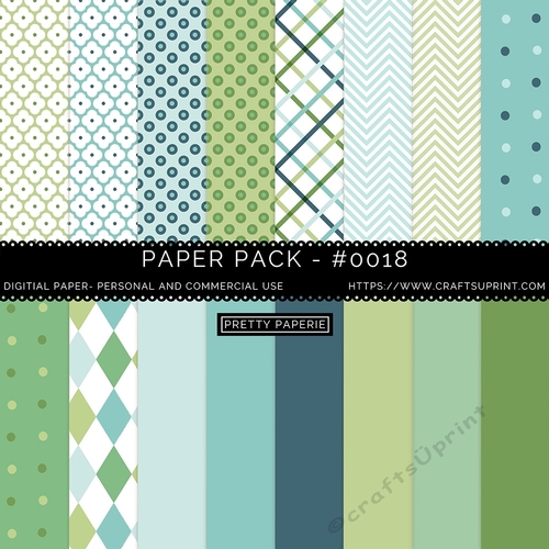 Paper Pack 018 Digital Paper/Backgrounds - Turquoise, Blue & Green - A4 ...