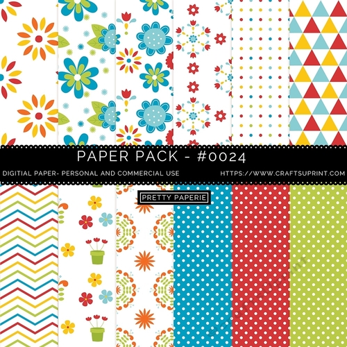 Paper Pack 024 Digital Papers - Flower Papers - A4 - 210mm x 297mm ...