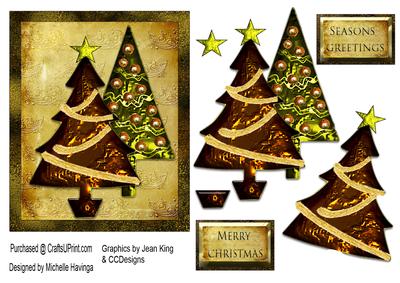 Pretty Metallic Christmas Trees - CUP586233_1917 | Craftsuprint