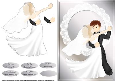 Wedding 1 Couple Dancing Quick Card Front with Decoupage - CUP102931 ...