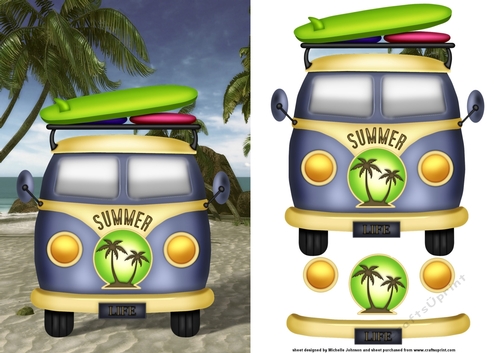 Summer Camper Van Card Front - CUP1060034_376 | Craftsuprint