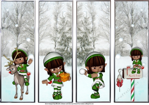 Cute Christmas Elf Characters Bookmarks 2 - CUP1070672_376 | Craftsuprint