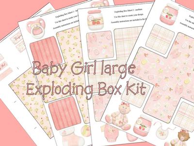 New Baby Girl Exploding Box Kit Large - CUP109049_376 | Craftsuprint
