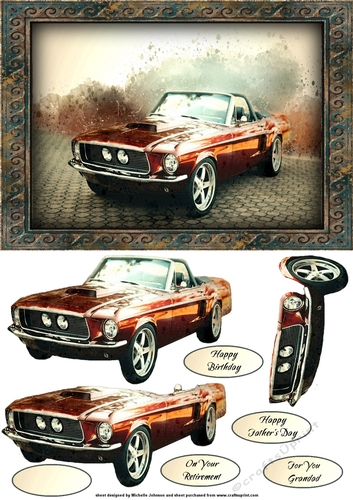 Vintage Car Card Front - CUP1125182_376 | Craftsuprint