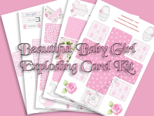 Beautiful Baby Girl Exploding Box Kit Large - CUP1126394_376 | Craftsuprint