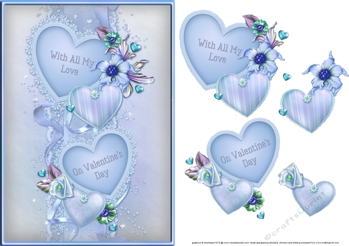 Blue Valentines Day Card - CUP1142973_376 | Craftsuprint