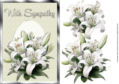 Lilies Sympathy Card Front with Decoupage - CUP1221646_376 | Craftsuprint