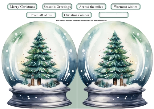 Christmas Tree Snow Globe Shaped Card - CUP1228656_376 | Craftsuprint