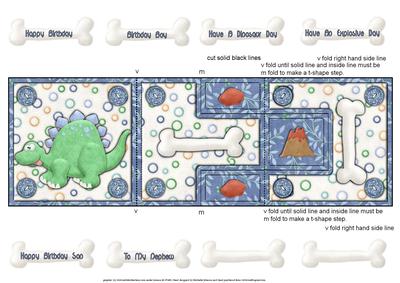 Dinosaur Day T-step Tri Fold - CUP125496_376 | Craftsuprint