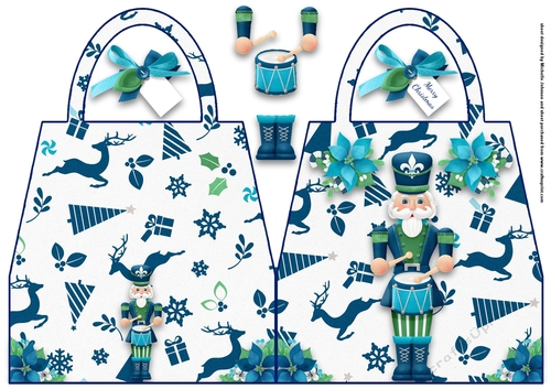 Nutcracker Navy Handbag Shaped Christmas Card - CUP1261902_376 ...