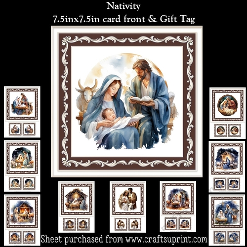 Nativity Mini Kit Card Front & Gift Tags - CUP1346099_376 | Craftsuprint