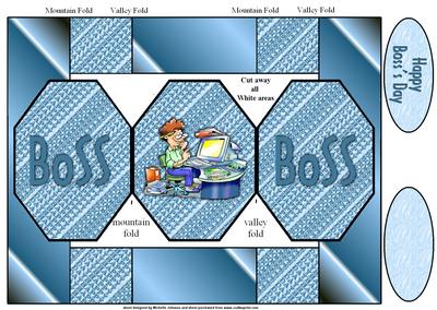 Male Bosss Day Octagon Pop Up Card - CUP141523_376 | Craftsuprint