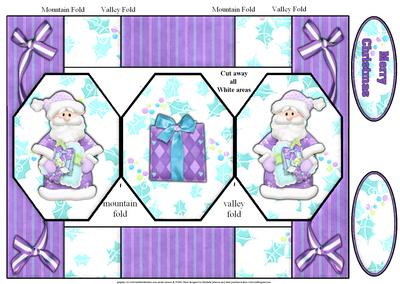 Christmas Santa Octagon Pop Up Card - CUP141808_376 | Craftsuprint