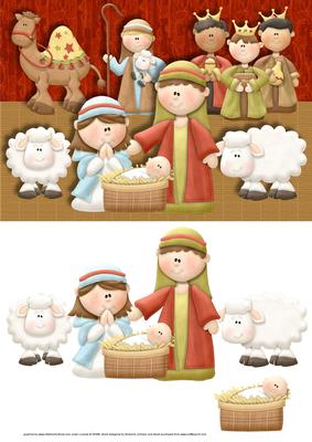 Nativity Scene Quick Card Front with Decoupage - CUP156403_376 ...