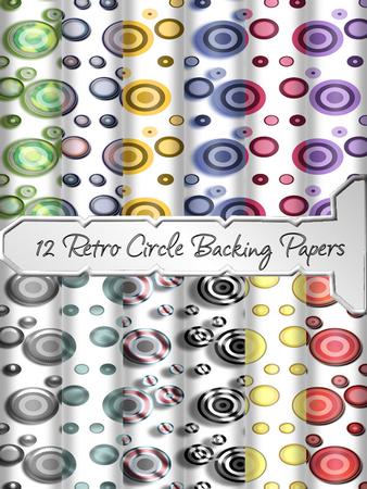 12 A4 Retro Circles Backing Papers - CUP164526_376 | Craftsuprint
