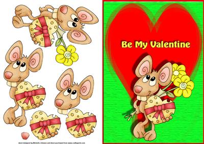 Pepe L'souris Be My Valentine Card Front with Decoupage - CUP166971_376 ...