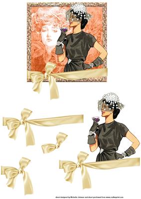 Cheers, Vintage Lady Portrait Topper with Decoupage - CUP178947_376 ...