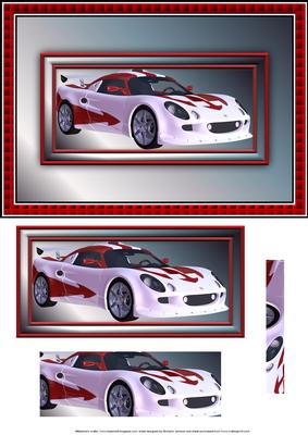 White and Red Sports Car Card Front with Pyramage - CUP179241_376 ...