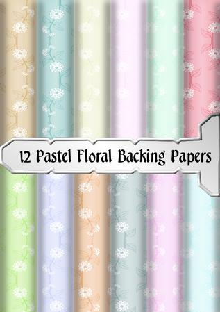 12 A4 Pastel Shade Floral Backing Papers - CUP184851_376 | Craftsuprint
