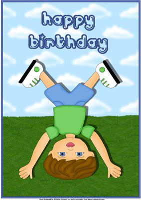 Cartwheel Kid A4 Card - CUP191459_376 | Craftsuprint